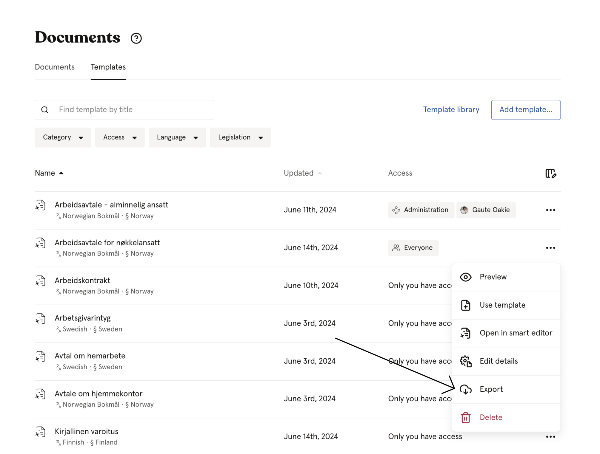 How to edit a document in Huma