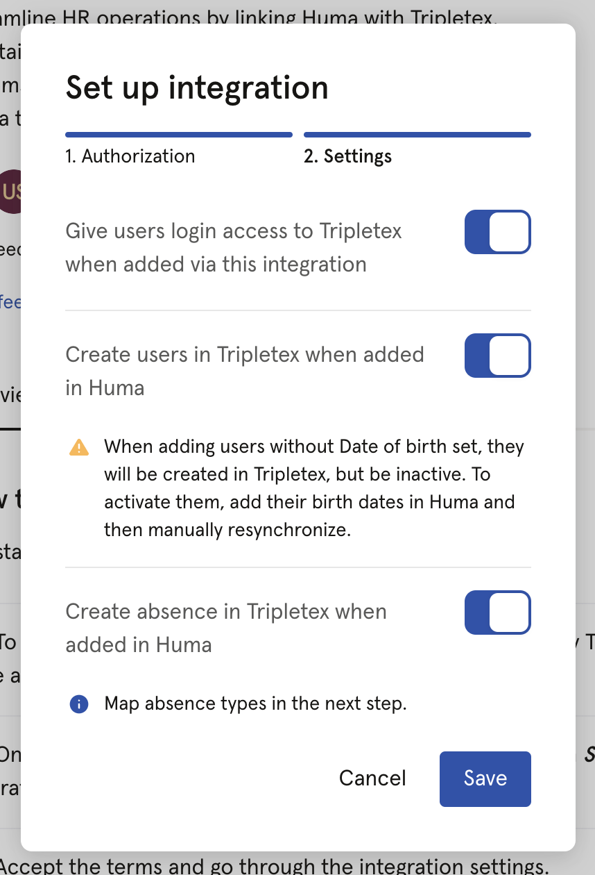 Tripletex integration