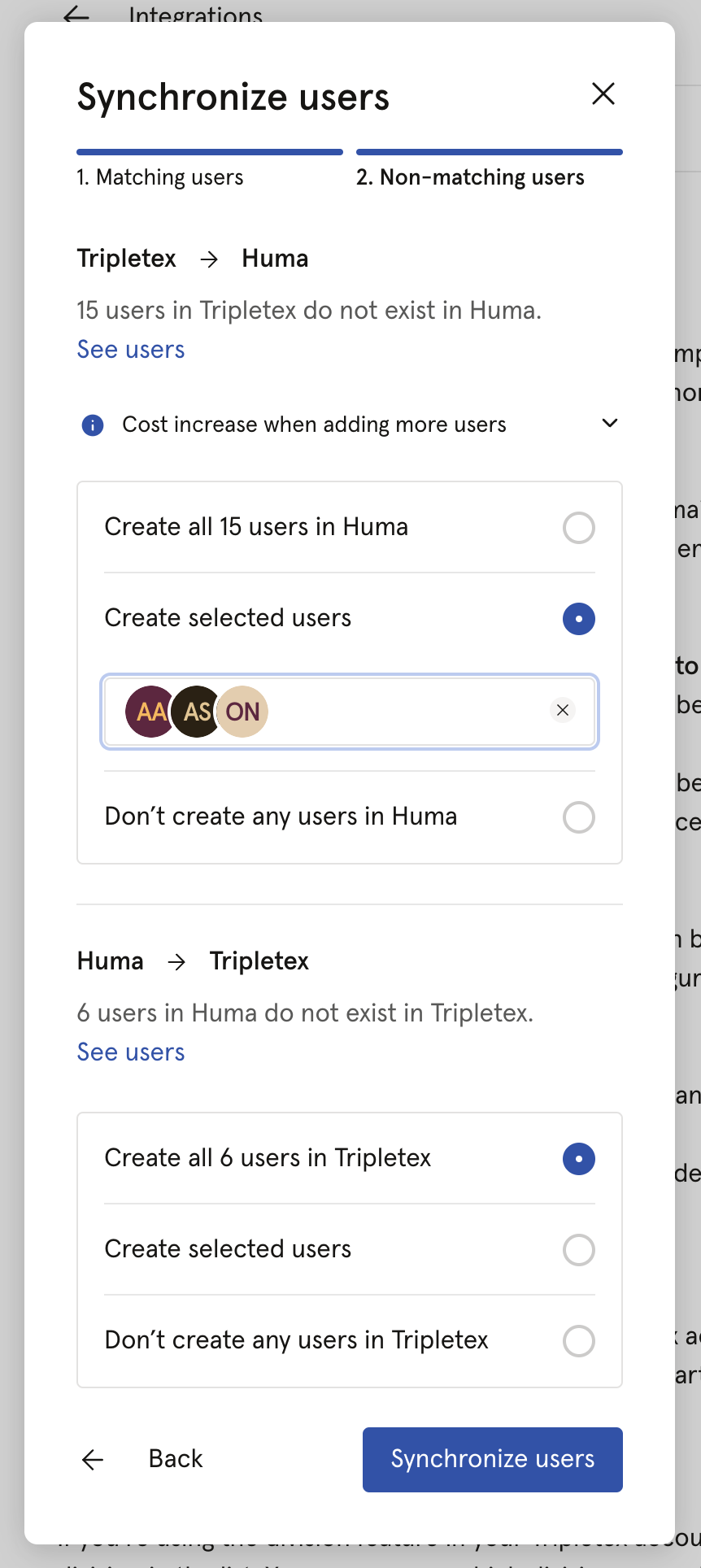 Tripletex integration