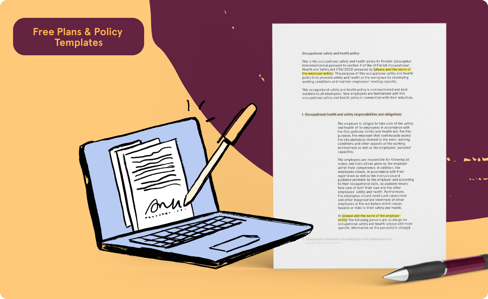 Finish Policy and Plans Templates - free download today | Huma