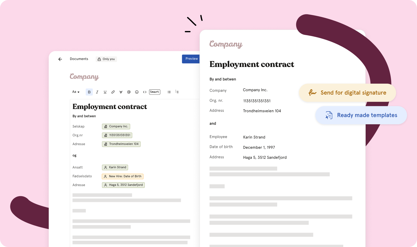 Huma | Smart templates and documents